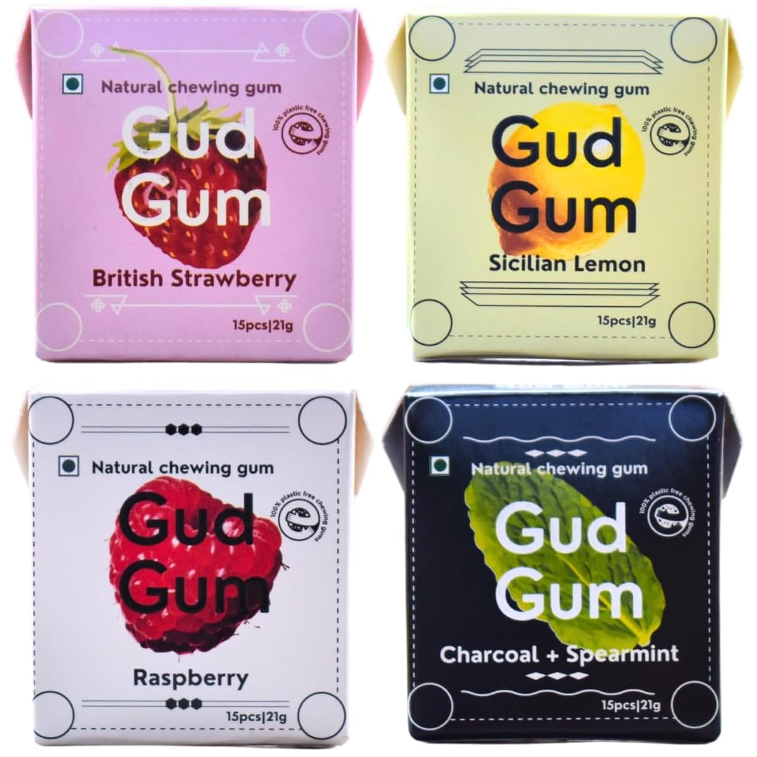 Amazon.com : GUDGUM Natural & Sugar-Free Chewing Gum – Plastic-Free ...