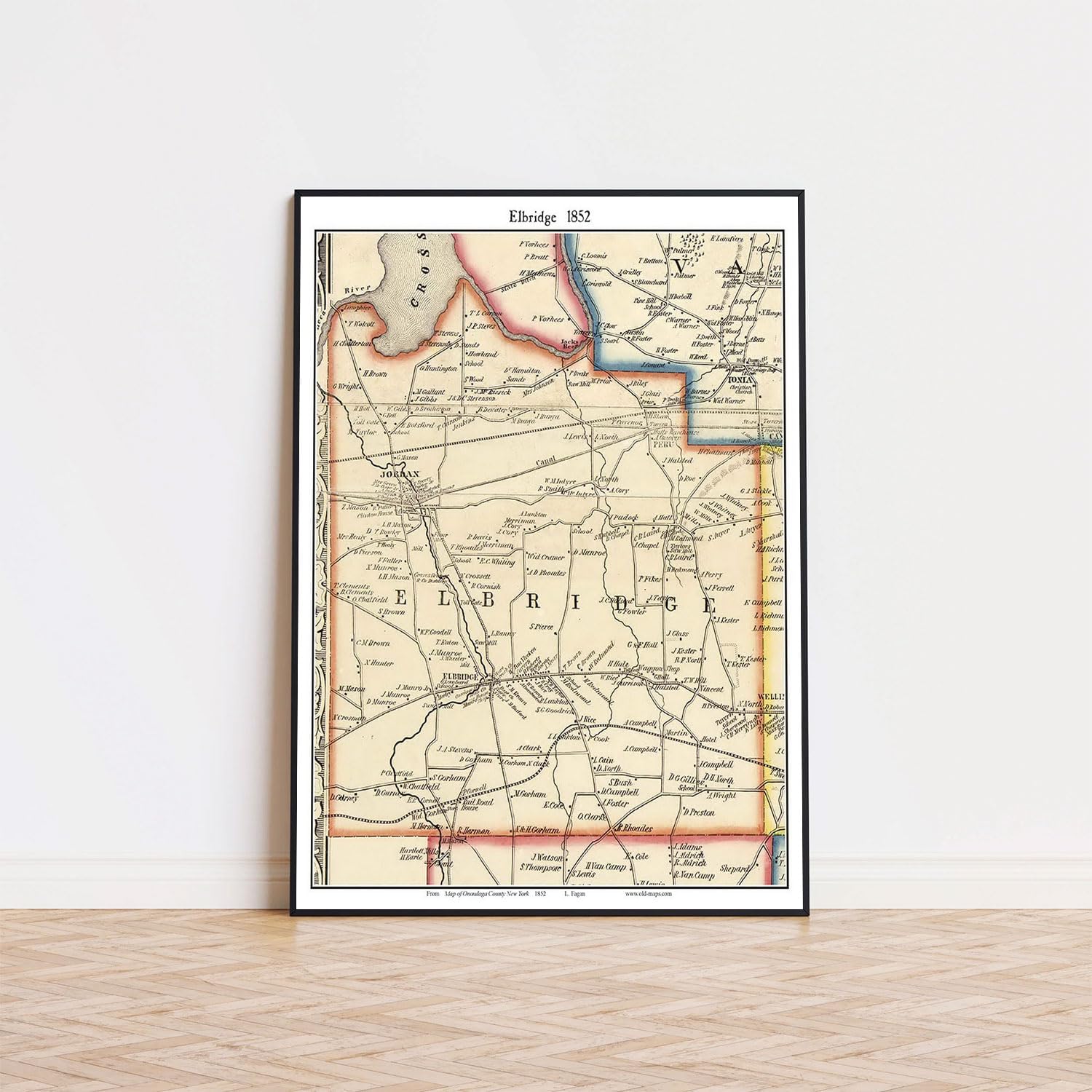 Amazon.com - Historical Map Poster Elbridge 1852 New York Jordan ...