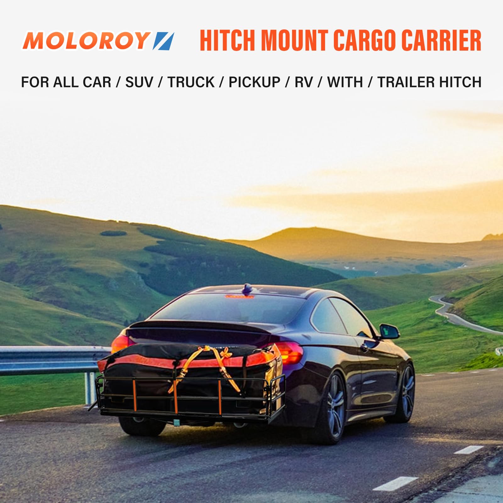 60"x24"x14" Heavy Duty Hitch Mount Cargo Carrier 500 Lbs Folding Rear ...