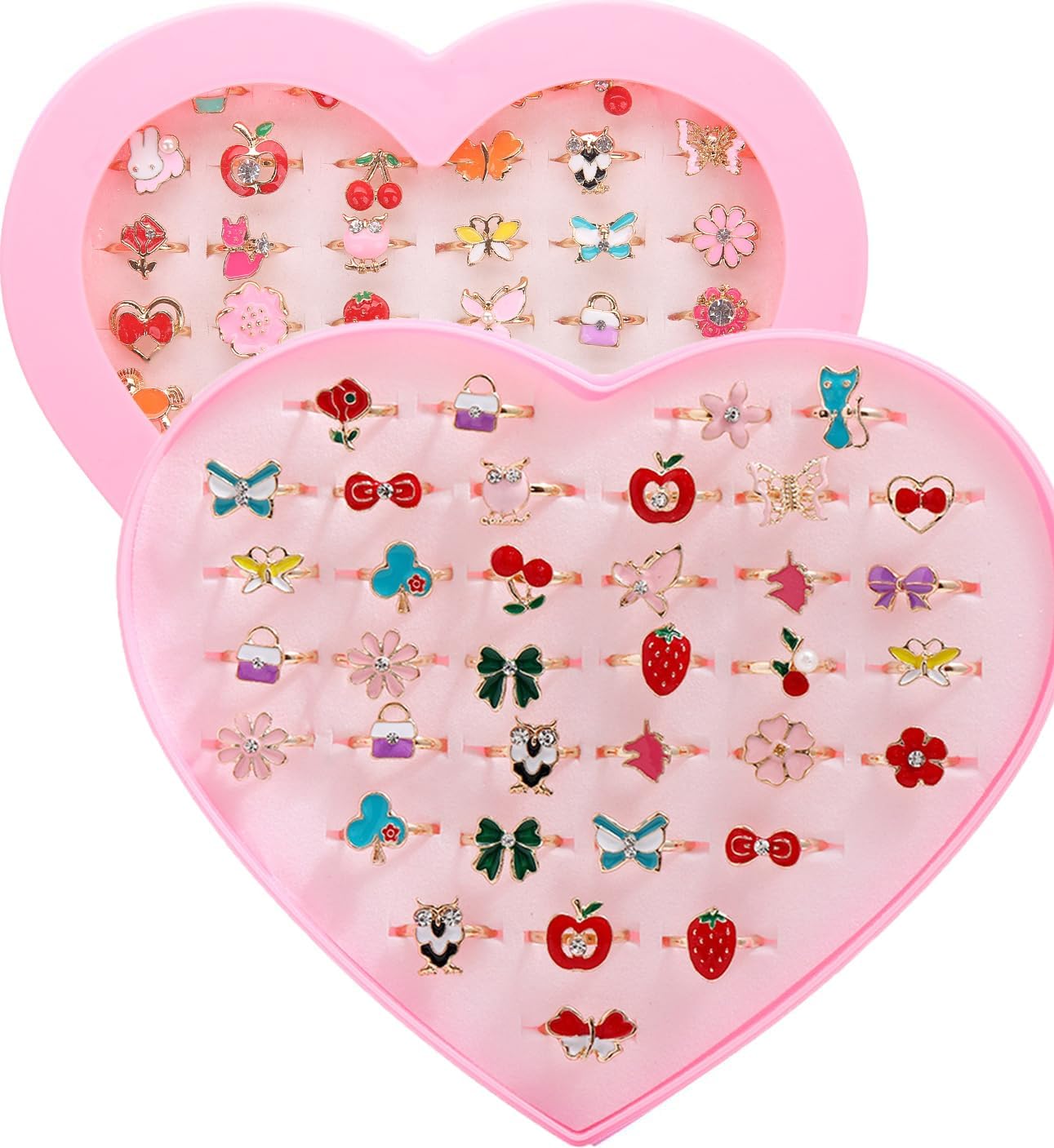 Fineder 36pcs Children Kids Little Girl Gift, Jewelry Adjustable Rings ...