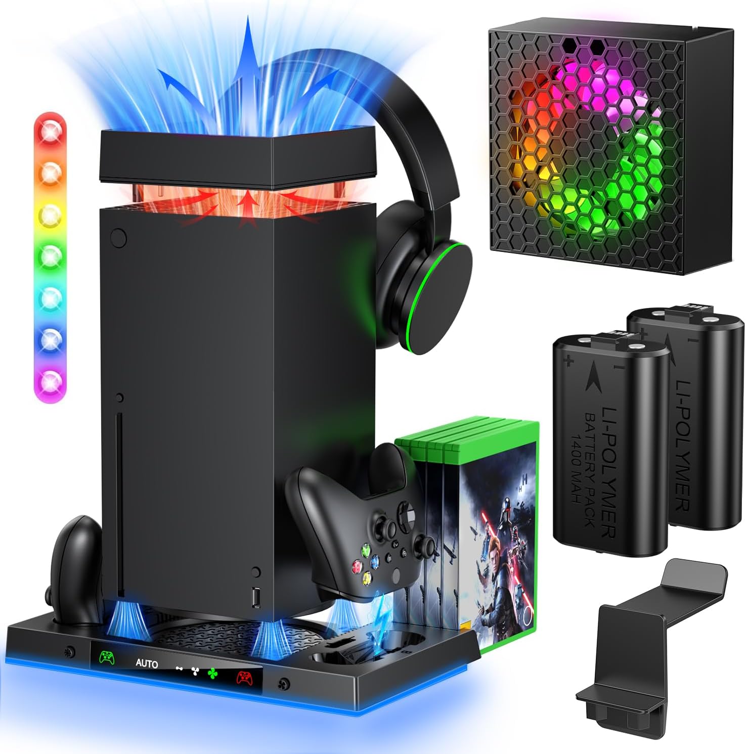 Amazon.com: Gorixer AI Auto Cooling Fan with Charging Stand Accessories ...