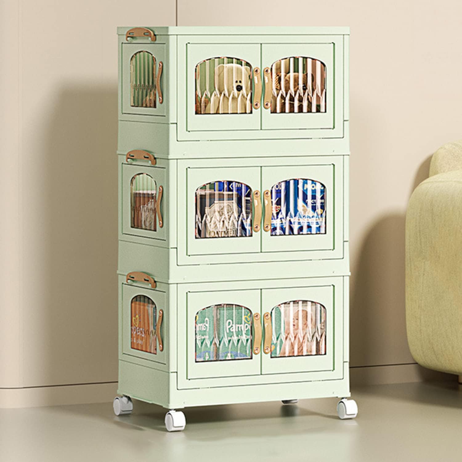 Amazon.com: Collapsible Storage Boxes Medium Stackable Clear Plastic ...