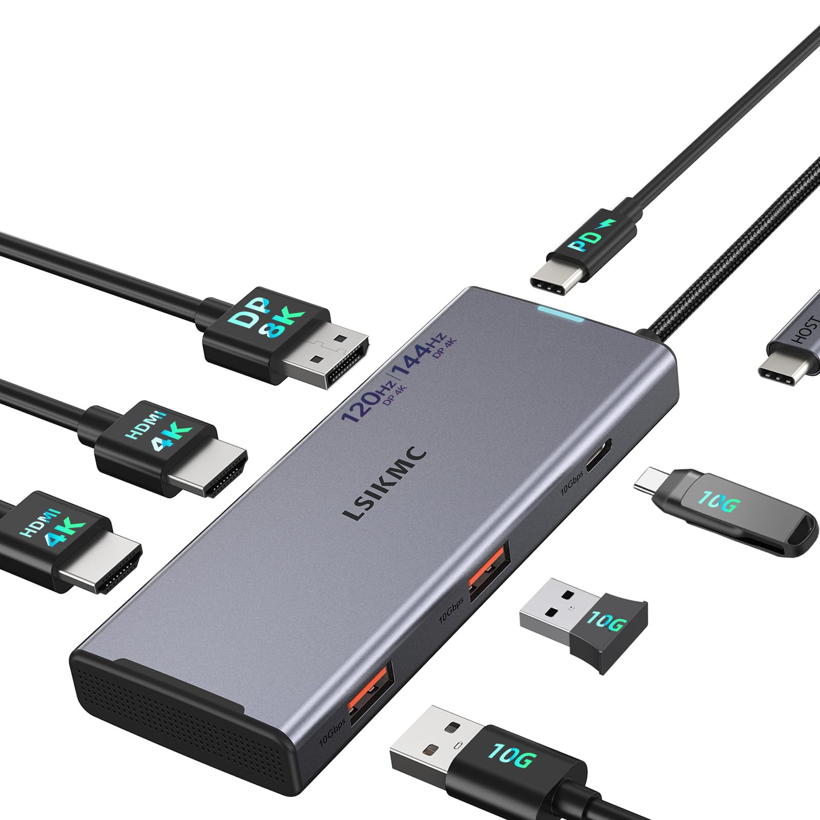 Amazon.com: 4K Triple Monitor Docking Station, 7-in-1 USB C Hub with ...