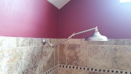 Adjustable Shower Head Extension Arm - 10 Inch Brass Shower Arm ...
