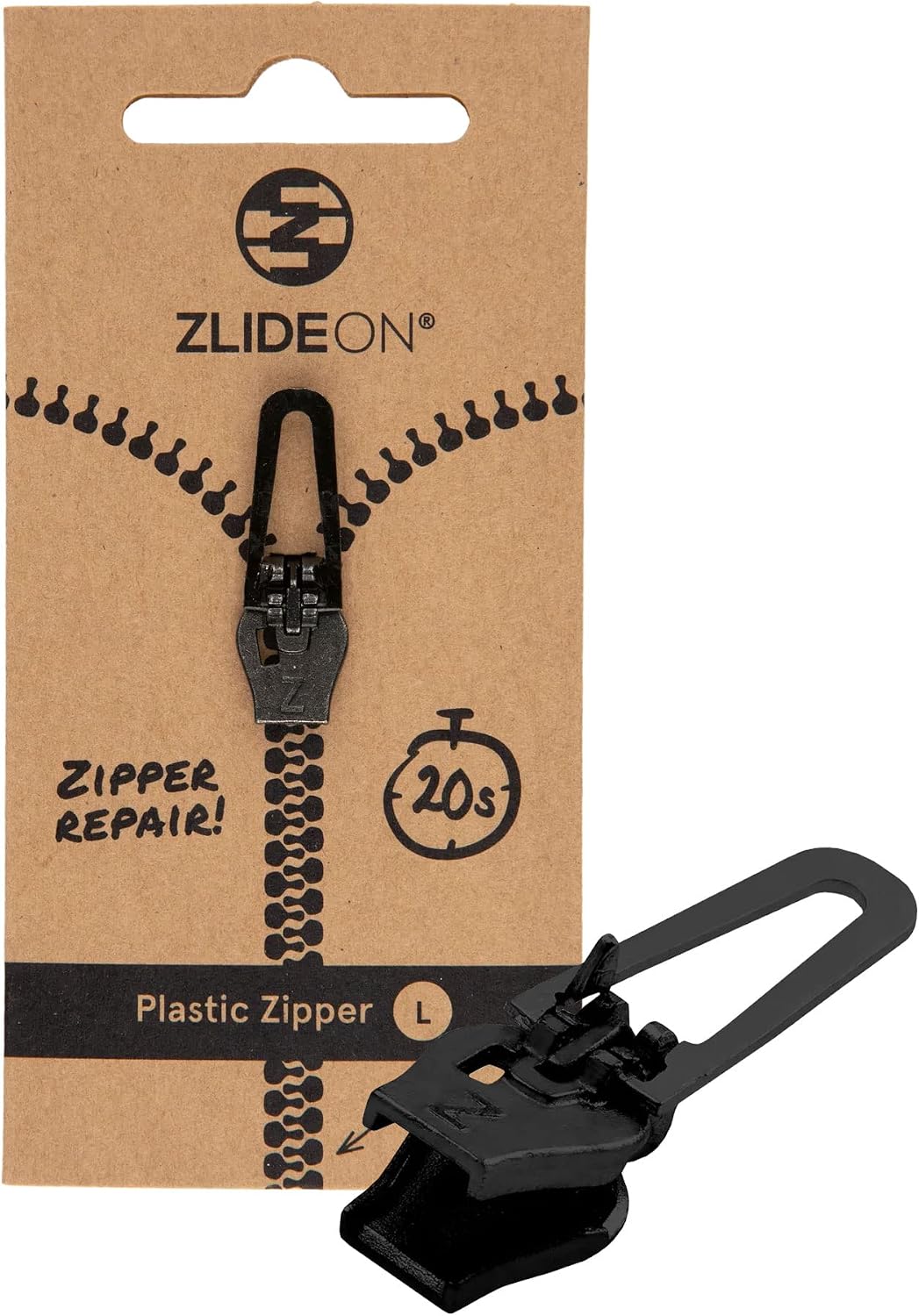 Amazon.com: ZlideOn Zipper Repair Kit - 1pcs, Black, Normal (L) - 5B ...