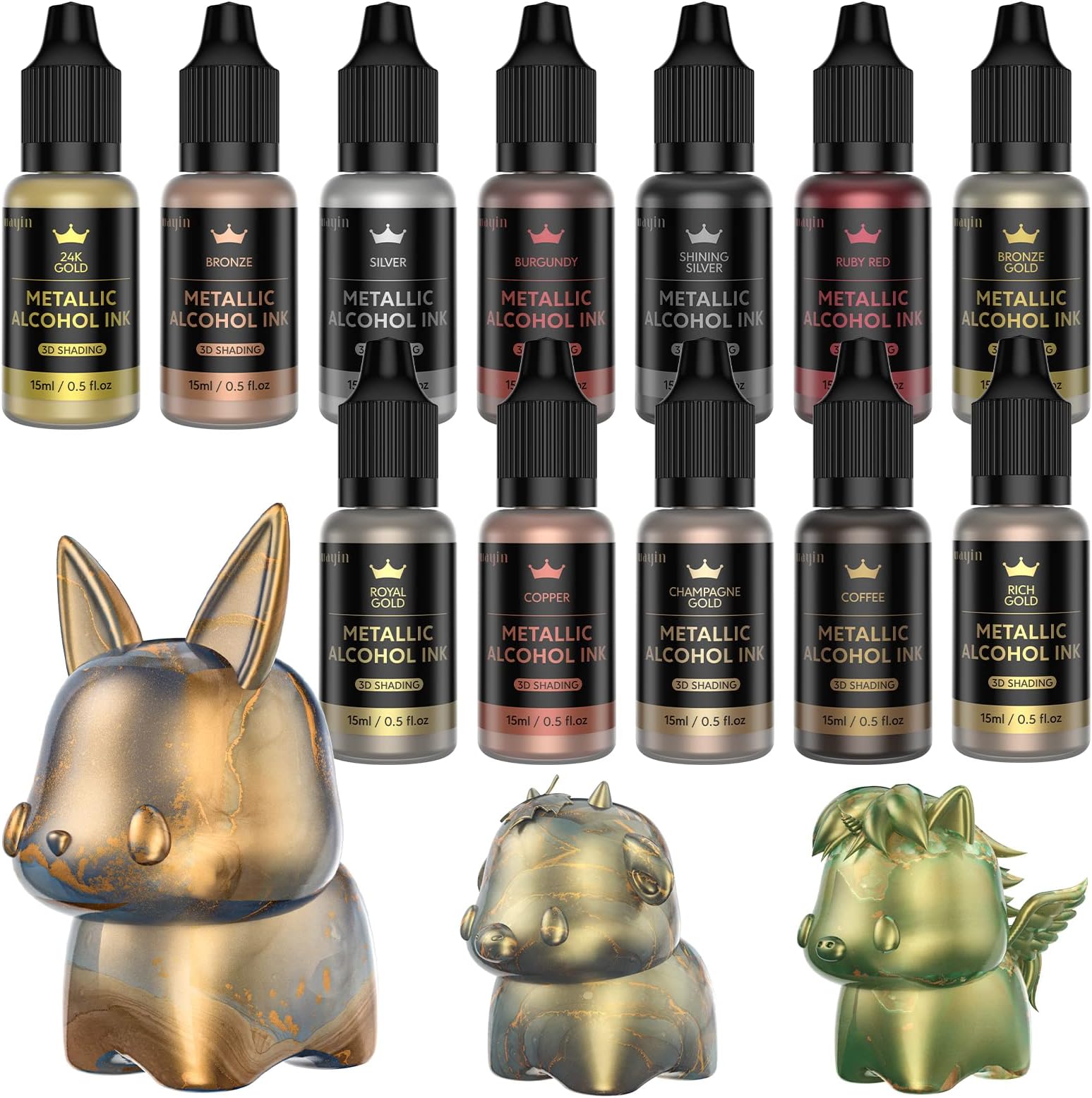 Amazon.com: Jacquard Pinata Alcohol Ink - Metallic Alcohol Ink Colors ...