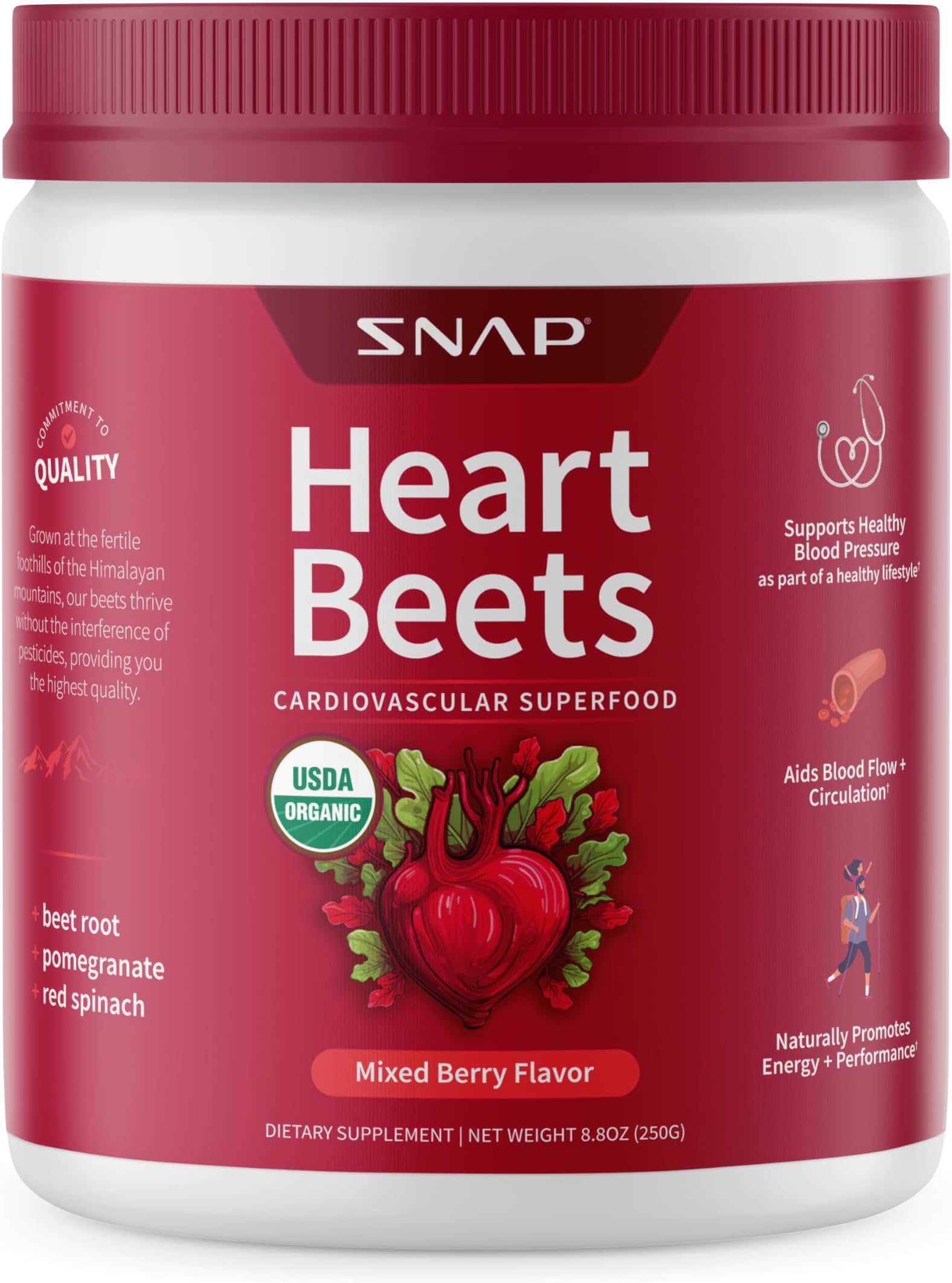 Amazon.com: Snap Supplements Heart Beets, Organic Beet Root Powder ...