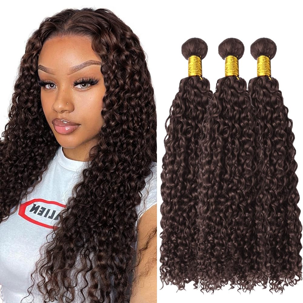 Amazon.com : 8 10 12 Inch Chocolate Kinky Curly Bundles Human Hair ...