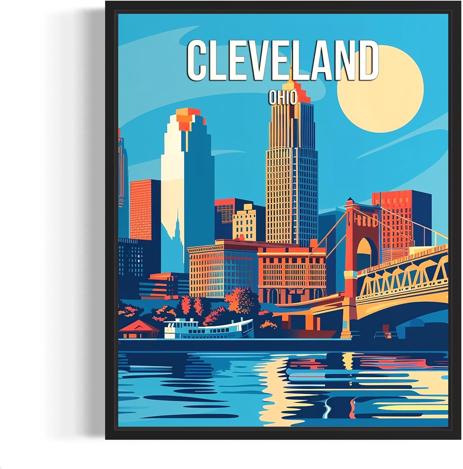 Amazon.com: Cleveland Ohio City Poster Art Print, Skyline Cityscape ...