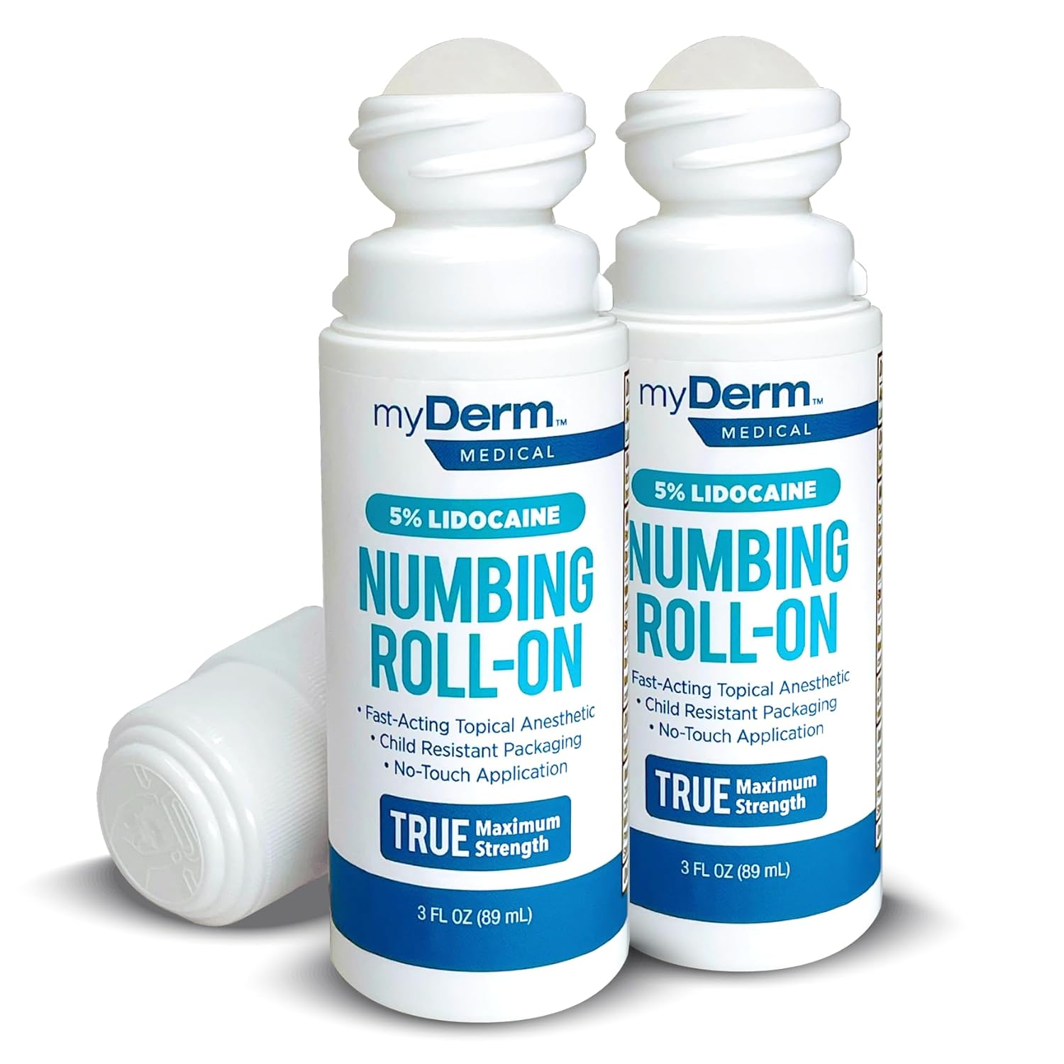 Amazon.com: Myderm Medical 5% Lidocaine Numbing Roll On - Pack of 2 ...