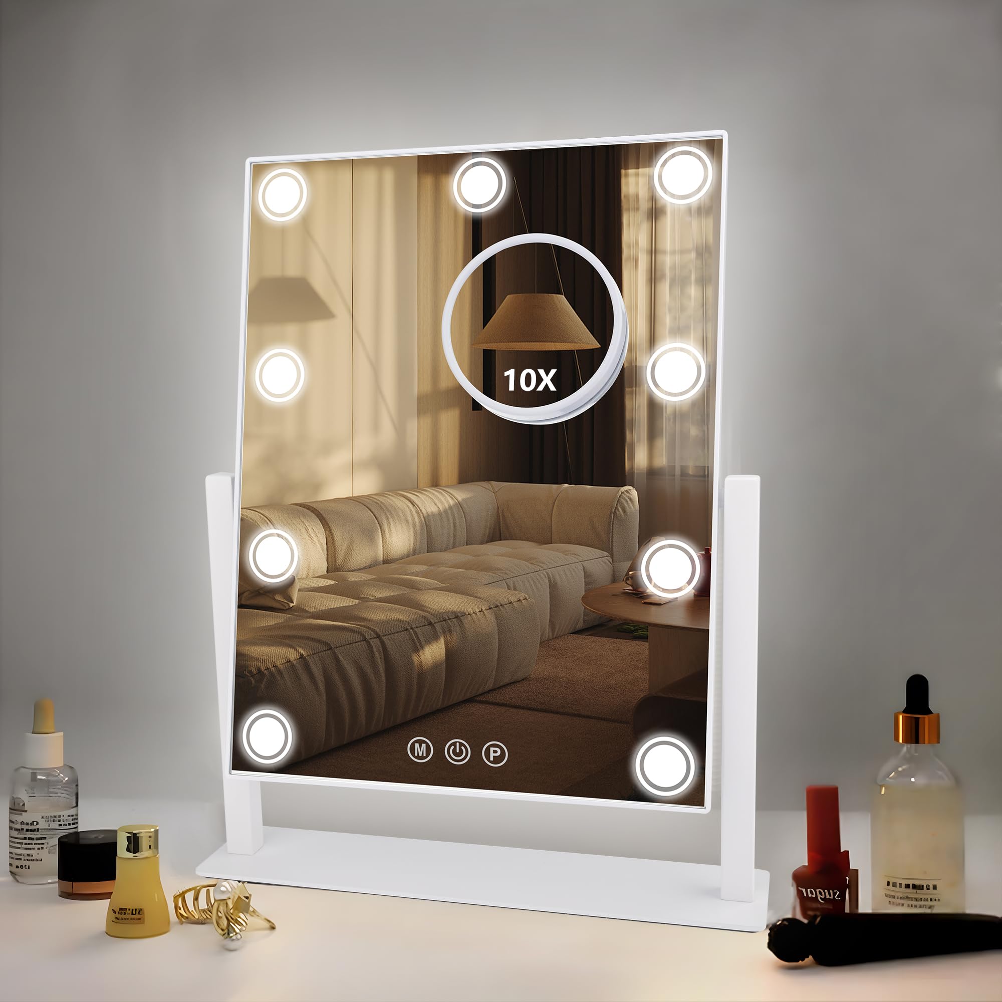 Amazon.com - SLIMOON Lighted Makeup Mirror, 14"x 12" Hollywood Vanity ...