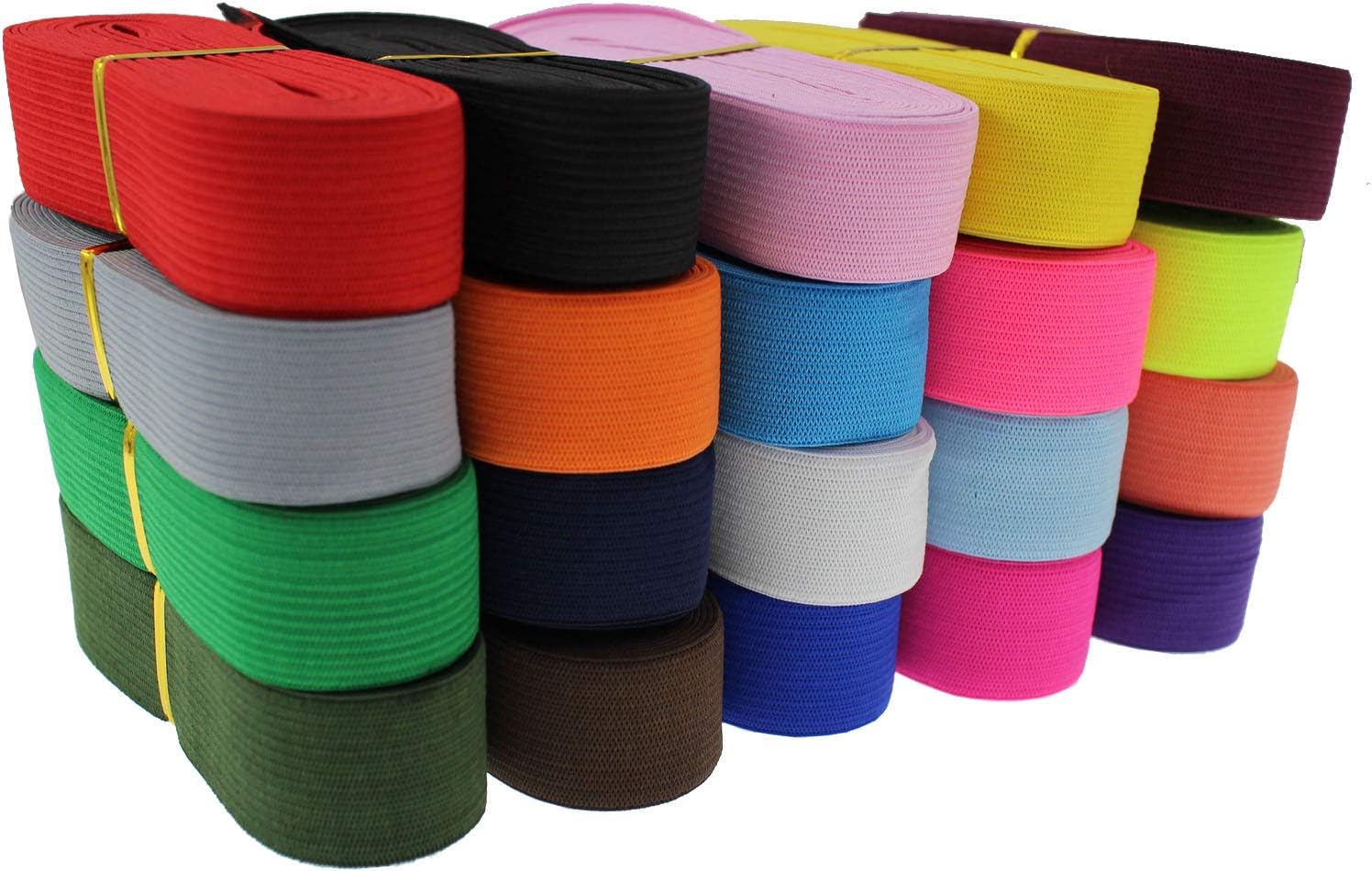 Amazon.com: Assorted-Color Knit Elastic Band for Sewing 40 Yards 1inch ...