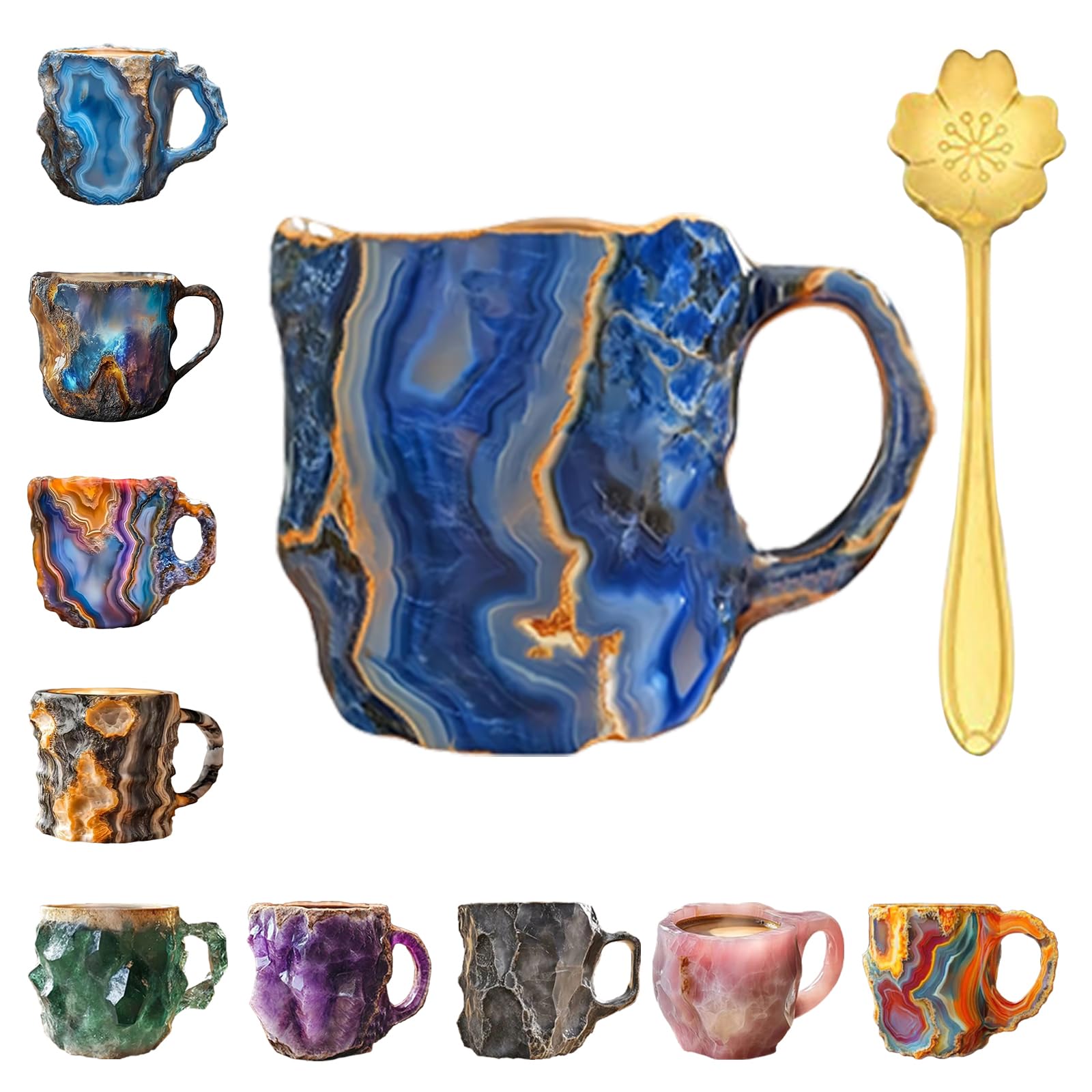 Amazon.com: Mineral Crystal Coffee Mugs，2024 New Crystal Mineral Coffee ...