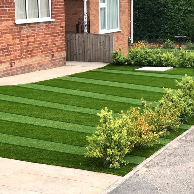 Amazon.com : Striped Artificial Grass Turf Indoor Outdoor Rug 3FTX10FT ...