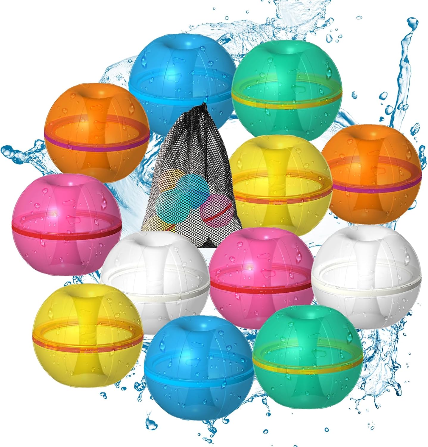 HIMS Reusable Water Balloons Magnetic, Water Bombs Refillable Water ...