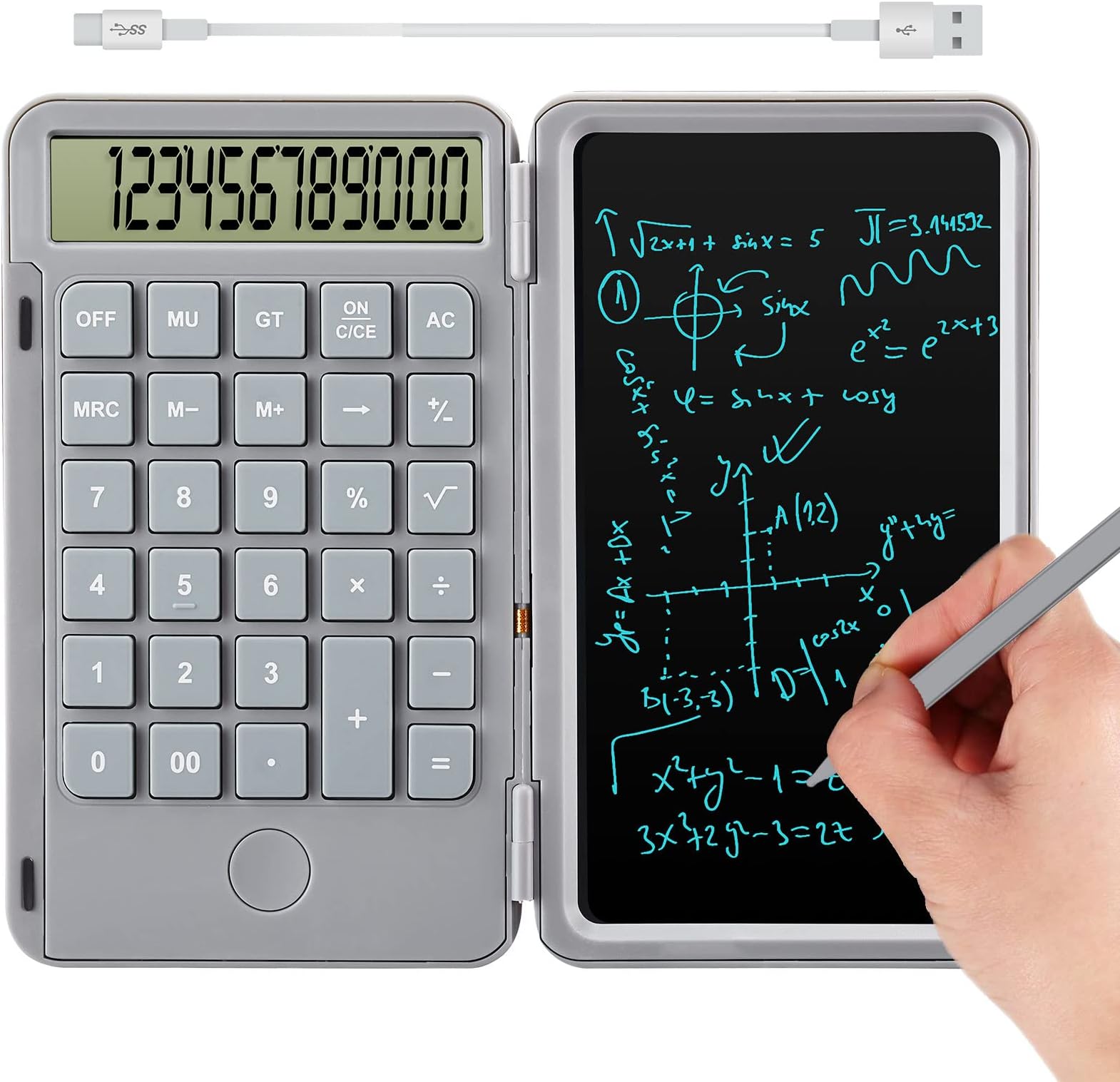 Hion Calculators,12-Digit Large Display Rechargeable Pocket Office ...