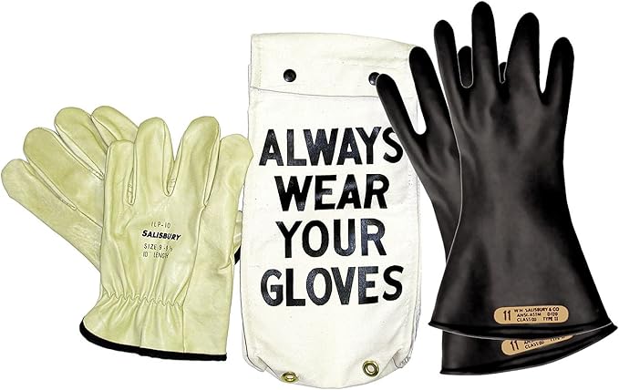 Salisbury Electrical Glove Kit, Class 0, Sz 9, PR: Work Gloves: Amazon ...