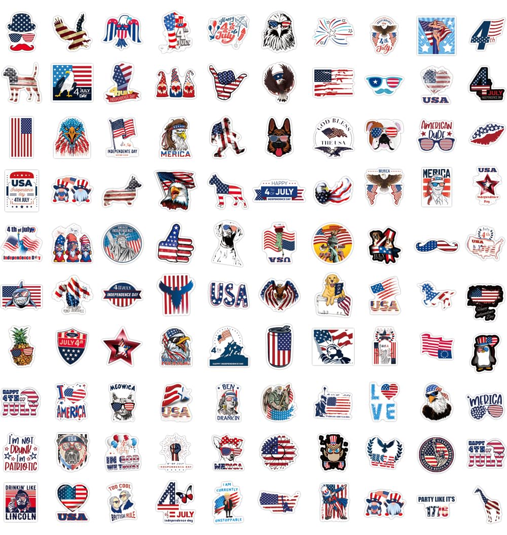Snapklik.com : 100pcs Fourth Of July Stickers, Independence Day ...