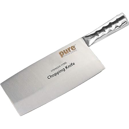 Buy Pure Source India Stainless Steel Chef's Chopper/Knife/Meat Cleaver ...
