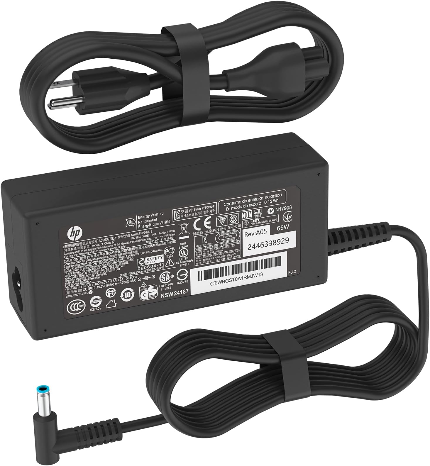 Amazon.com: Charger for HP Laptop Computer 65W 45W Smart Blue Tip Power ...