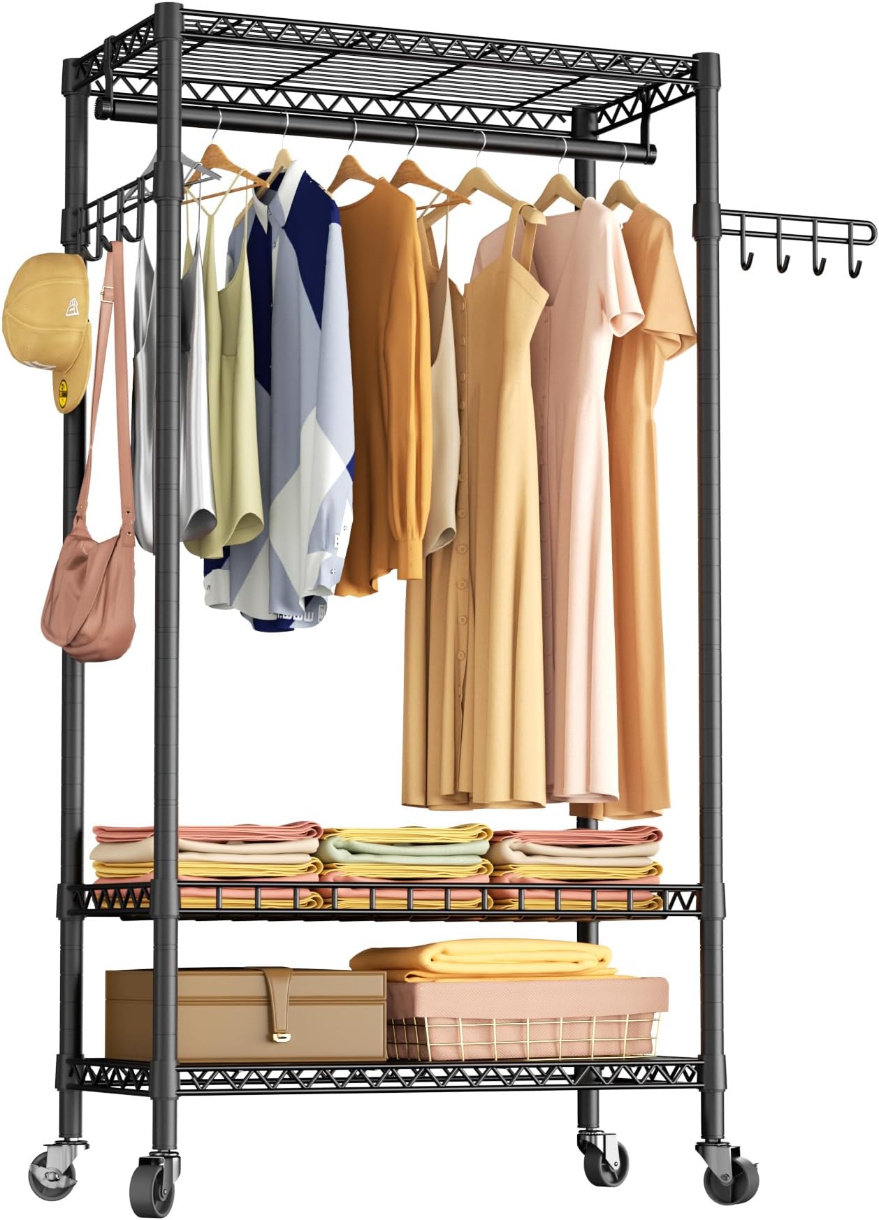Amazon.com: ZERDER Metal Clothing Rack for Closet, Heavy Duty Clothes ...