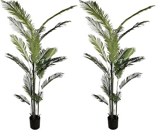 Amazon.com: 7FT Real Touch Areca Palm Tree 2 Pack – Artificial Palm ...