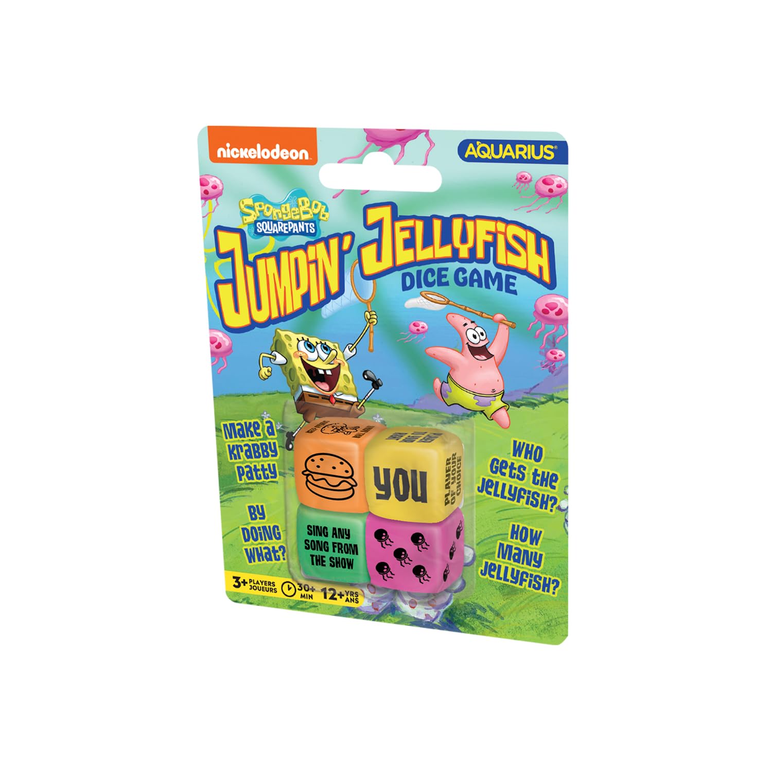 Amazon.com: AQUARIUS Spongebob Jumping Jellyfish Dice Rolling Game ...