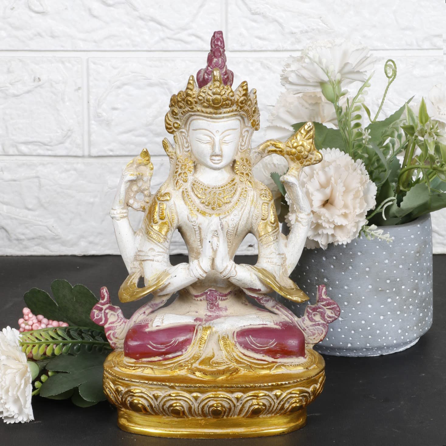 ARTVARKO Tara Devi Statue Brass Tibetan Goddess Religious White Tara ...