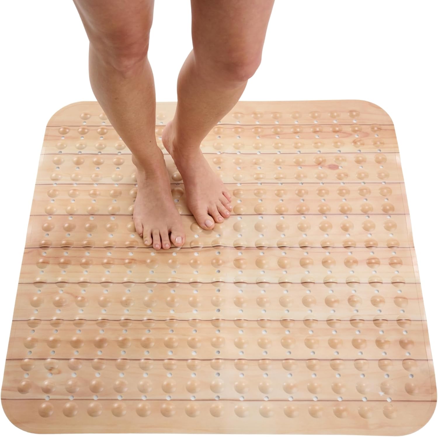 Amazon.com: ENKOSI Extra Large Square Non Slip Shower Mat - 31 x 31 ...
