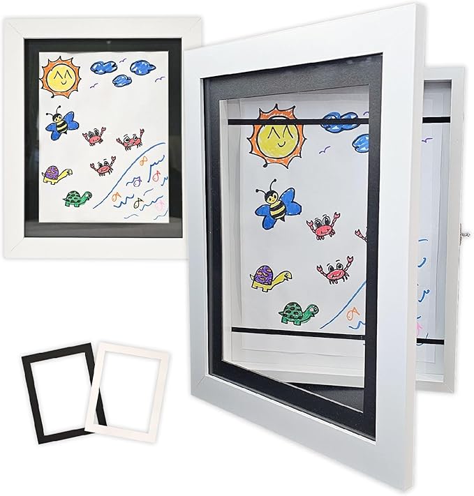Amazon.com - SIMPLIFUL – Premium Wooden Kids Artwork Frame & Shadow Box ...