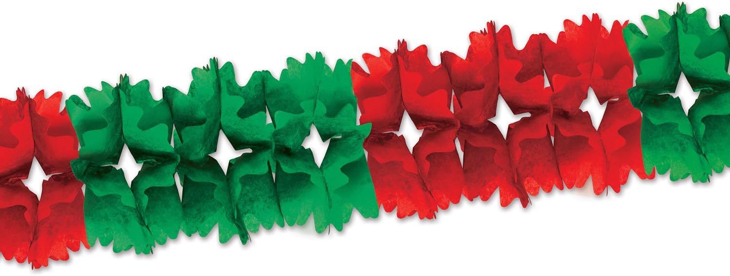 Amazon.com: Beistle Tissue Garland Pageant Garland, Red and Green ...