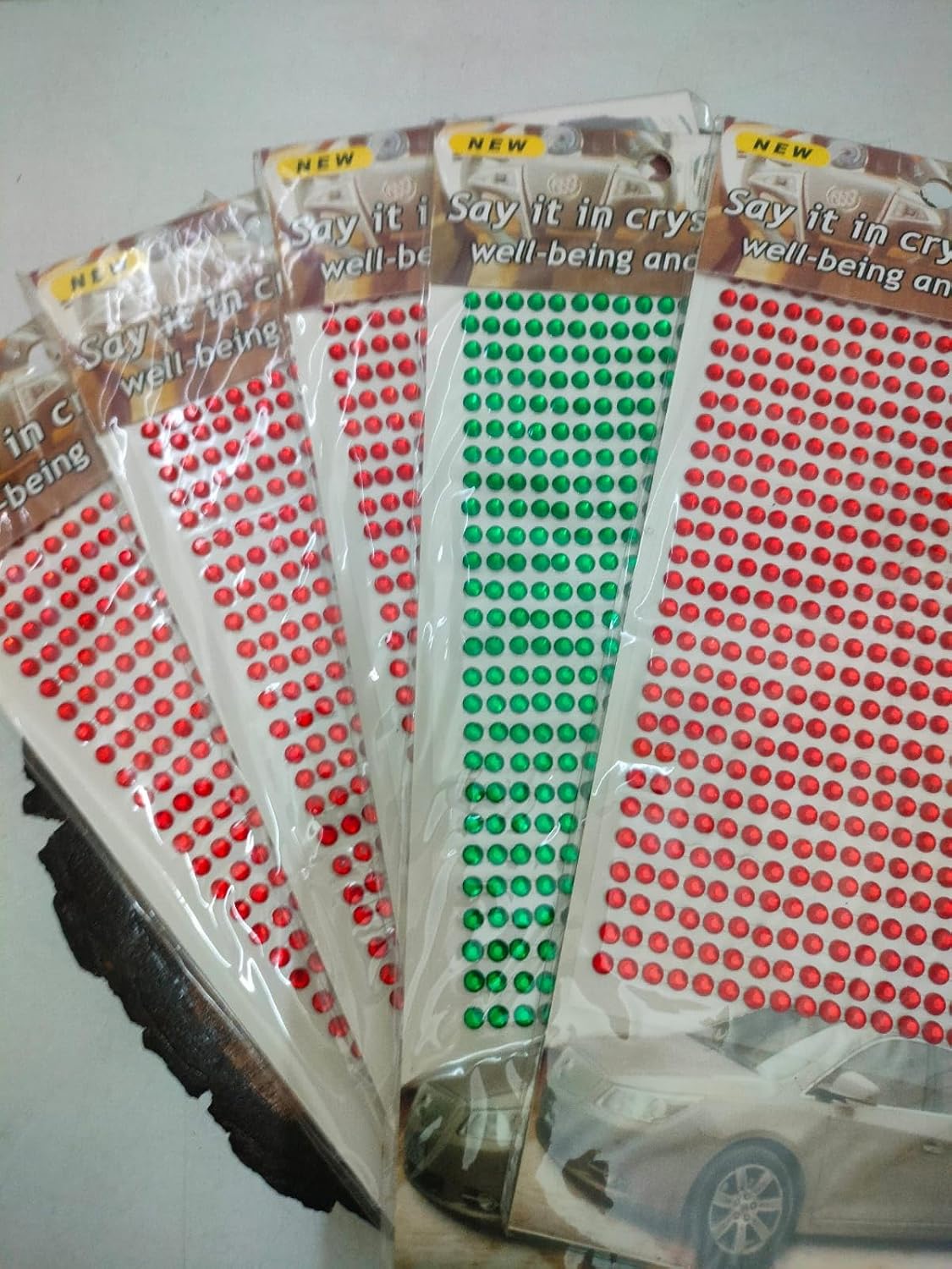 Generic Assorted Colour Pack of Crystal Circle Shaped Stick On Beads ...