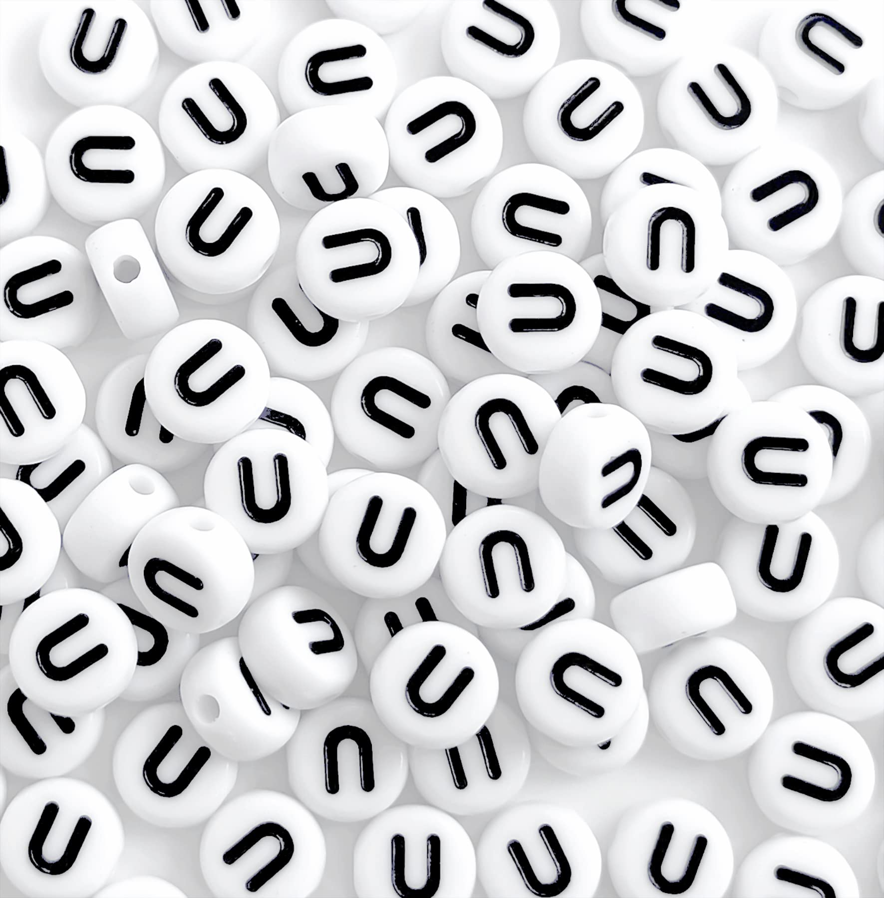 Snapklik.com : 100PCS Letter Beads 4X7mm White Round Acrylic Alphabet ...