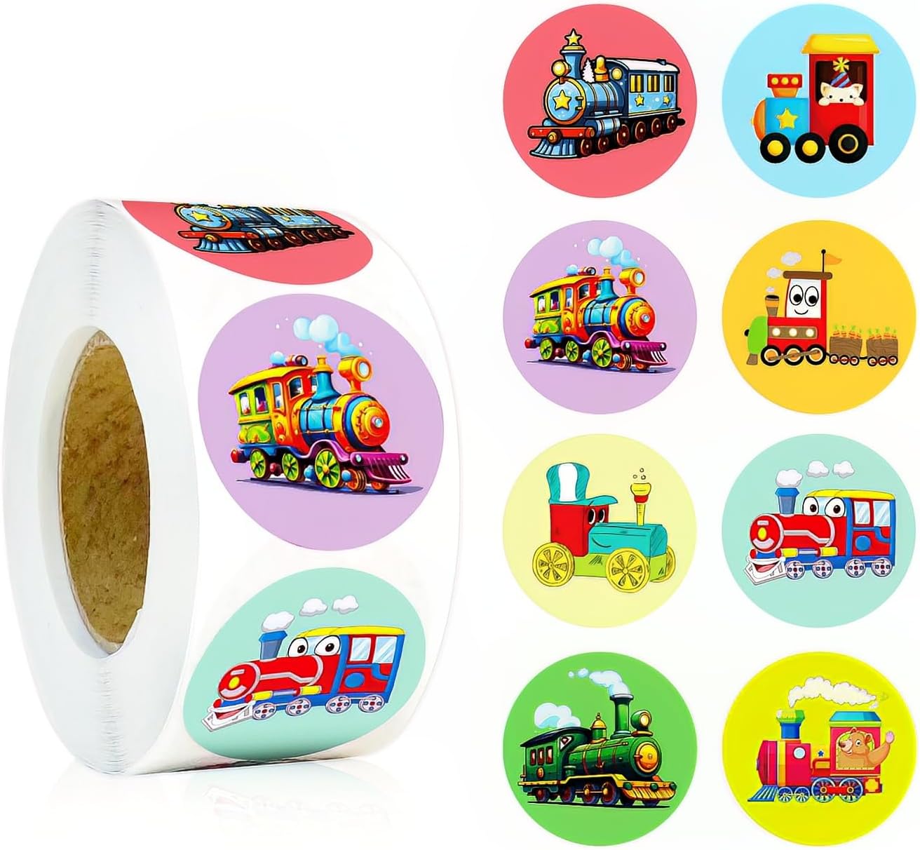 Amazon.com: 500 PC Cartoon Small Train Roll Stickers for Kids Teens ...