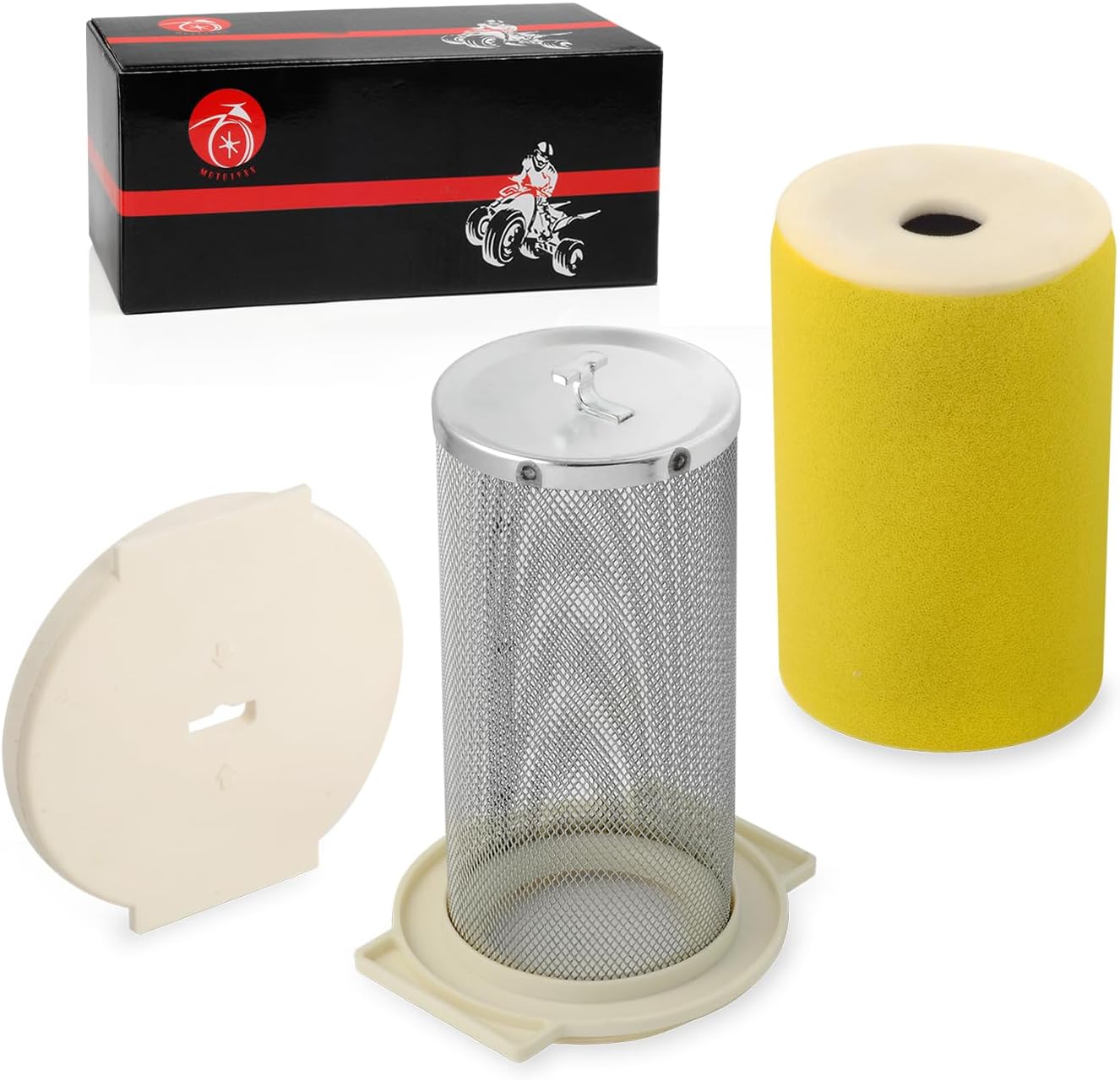 Air Filter & Guide & END CAP Kit For Yamaha Big Bear 350 Moto-4 250 350 ...