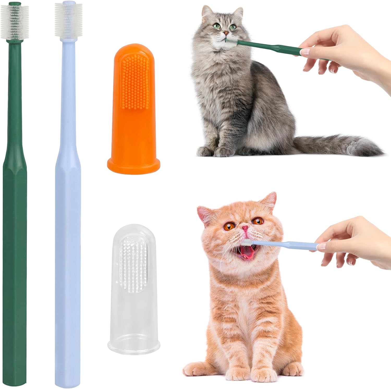 Zuchis 360 ° Dog Toothbrush Pet,cat toothbrush，Cat Dental Care Supplies ...