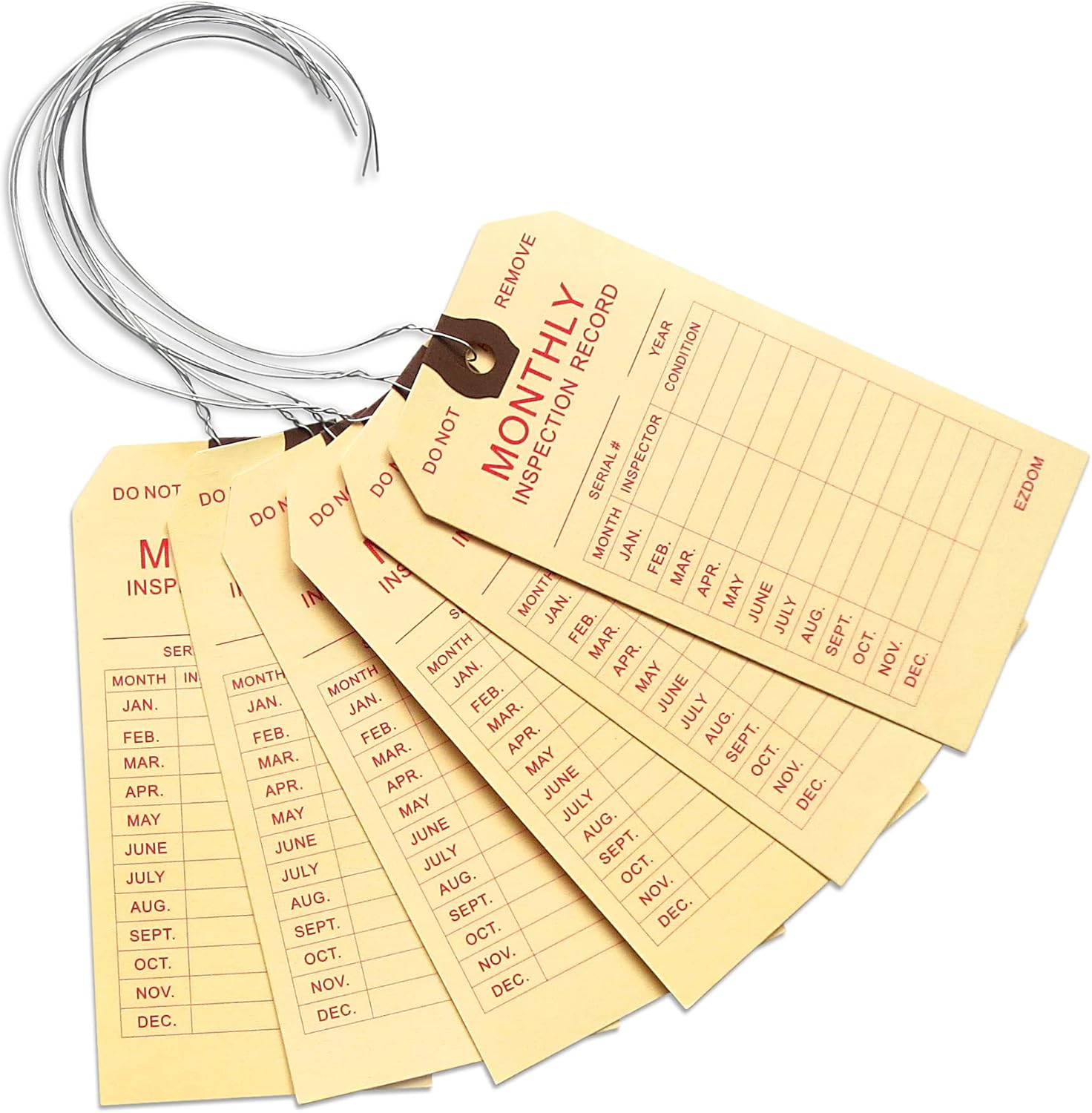 Amazon.com: Fire Extinguisher Monthly Inspection Tags - 4 3/4" x 2 3/8 ...