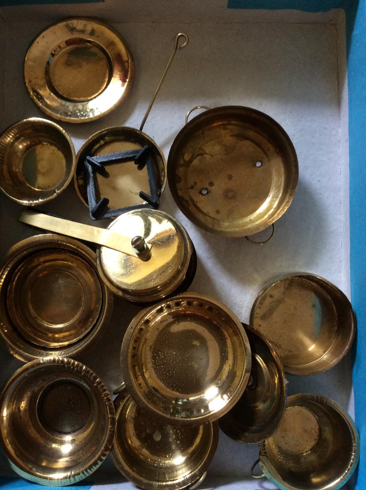 A V GIFTS AND HANDICRAFTS Brass (Sheet) 12 Pieces Miniature Kitchen Set ...