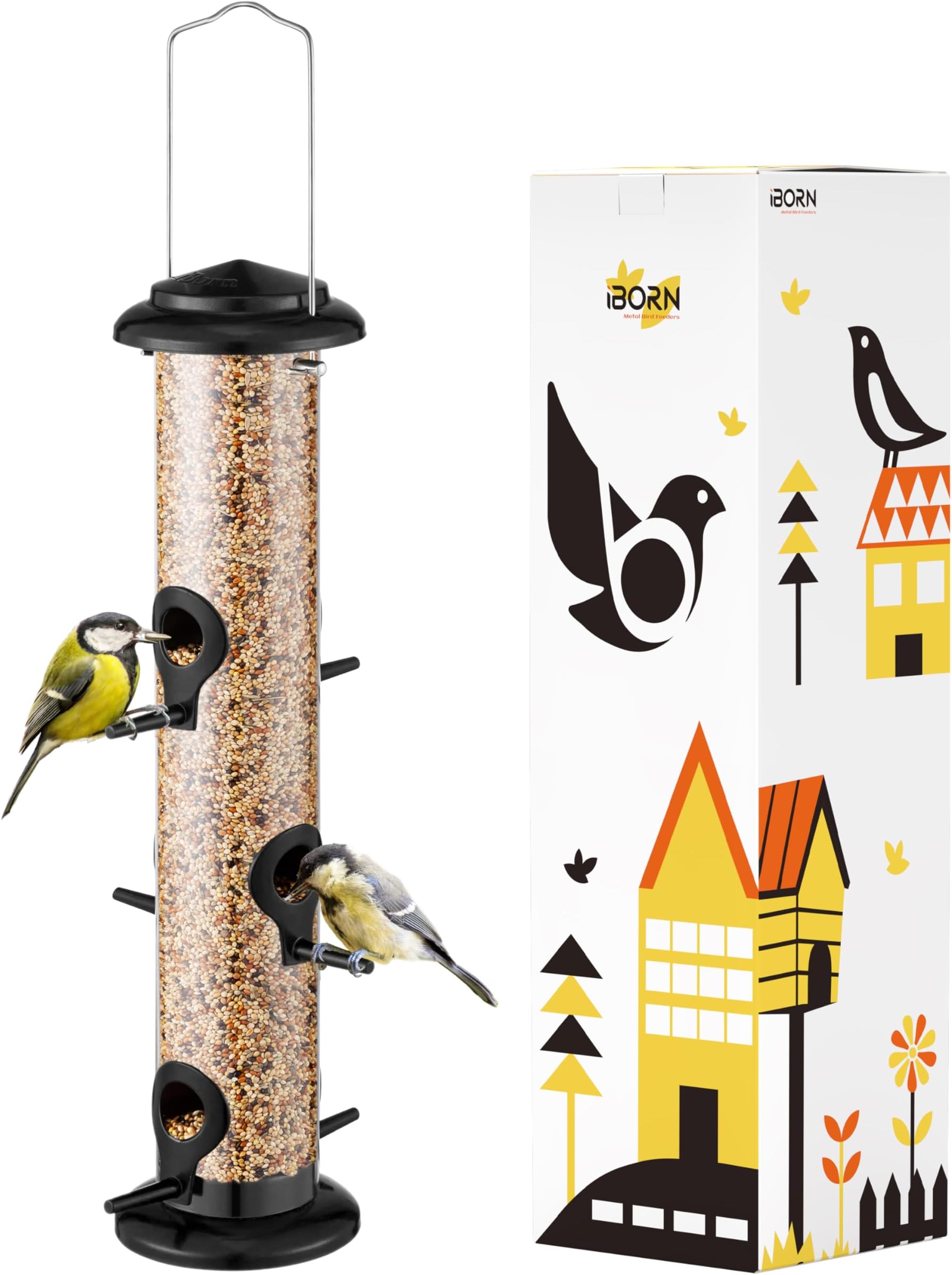 Kingsyard 2X Vogelfutterspender 38cm - mit 6 Anflugstangen, Vogel ...