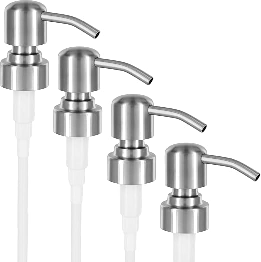 Amazon.com: ALTGLAS Four Pack - 4X Stainless Steel Soap Dispenser Pump ...