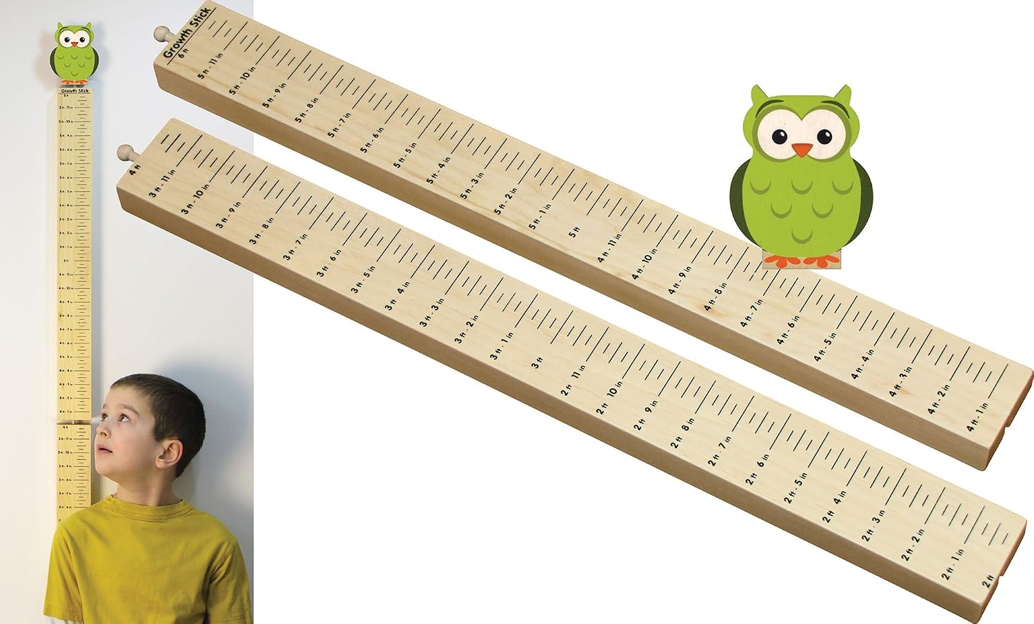 Amazon.com: Growth Stick with Owl Topper - Made in USA