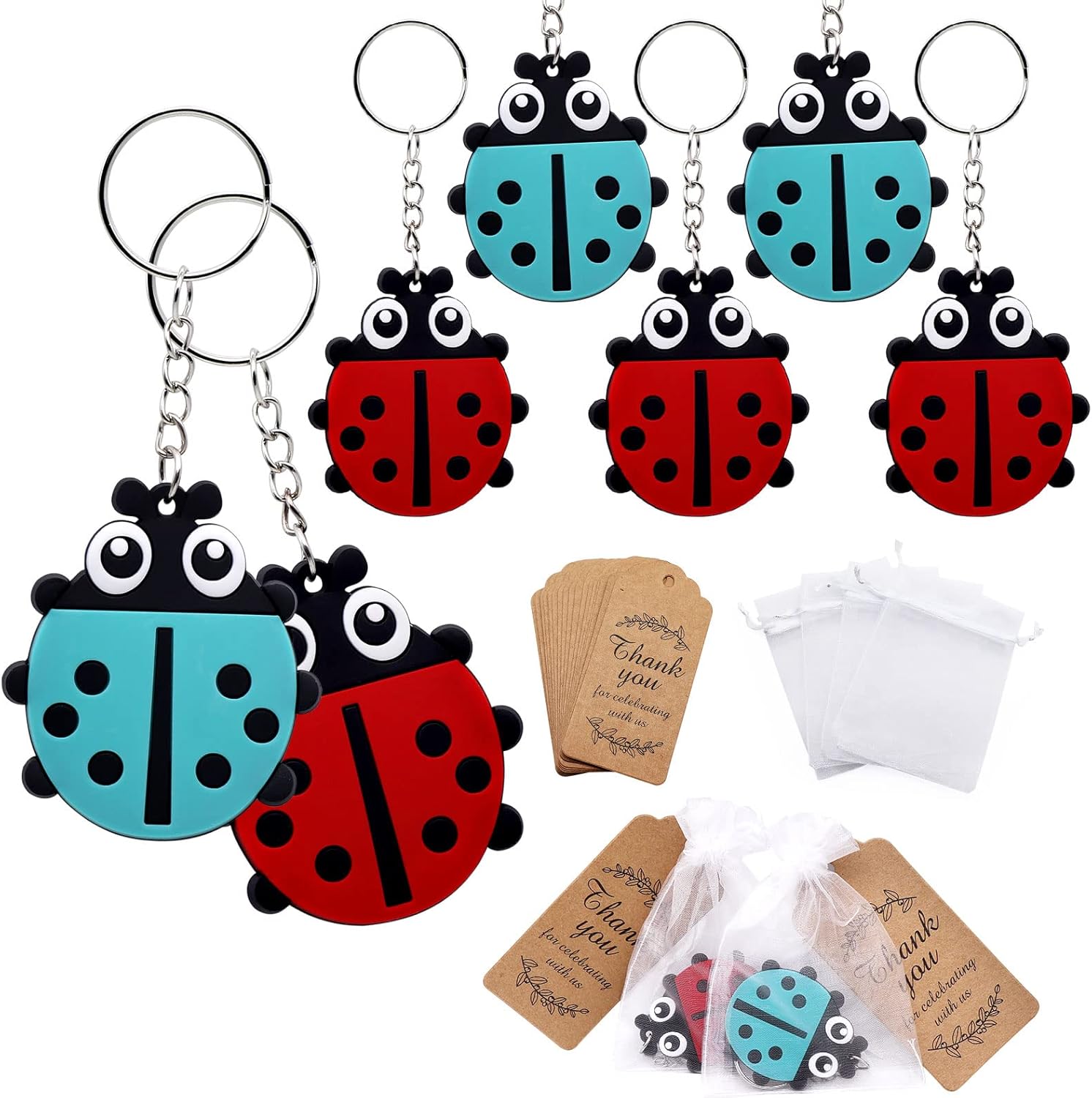 Amazon.com: Ladybug K Blue Red Party Favors 24 Sets Goodie Bag Gifts ...