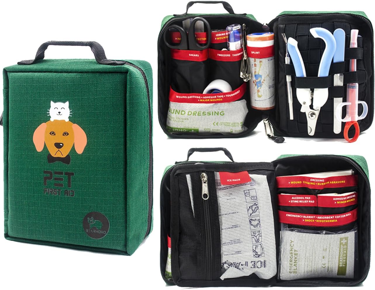 Amazon.com: biosp Cat & Dog First Aid Kit 160 Pcs Pet Emergency Kit ...