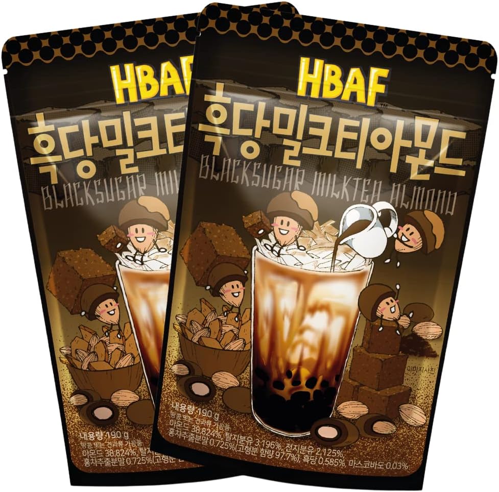 Black Sugar Milk Tea Flavoured Almond Snacks by HBAF - 2 Pack - Tasty ...