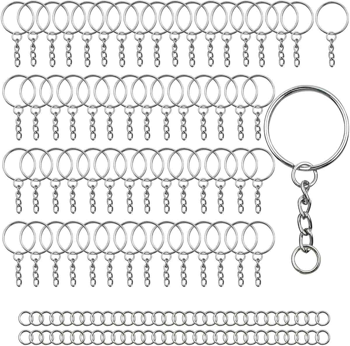 Amazon.com: 150PCS Sliver Keychain Rings Kit, 50PCS Key Chain Rings ...