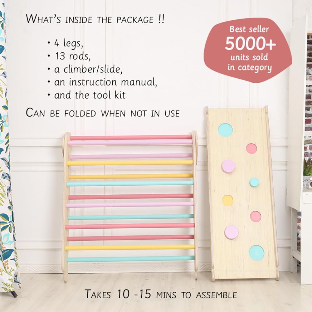 Ariro Pikler Triangle Climbing Frame with Two Sided Ramp | Adjustable ...