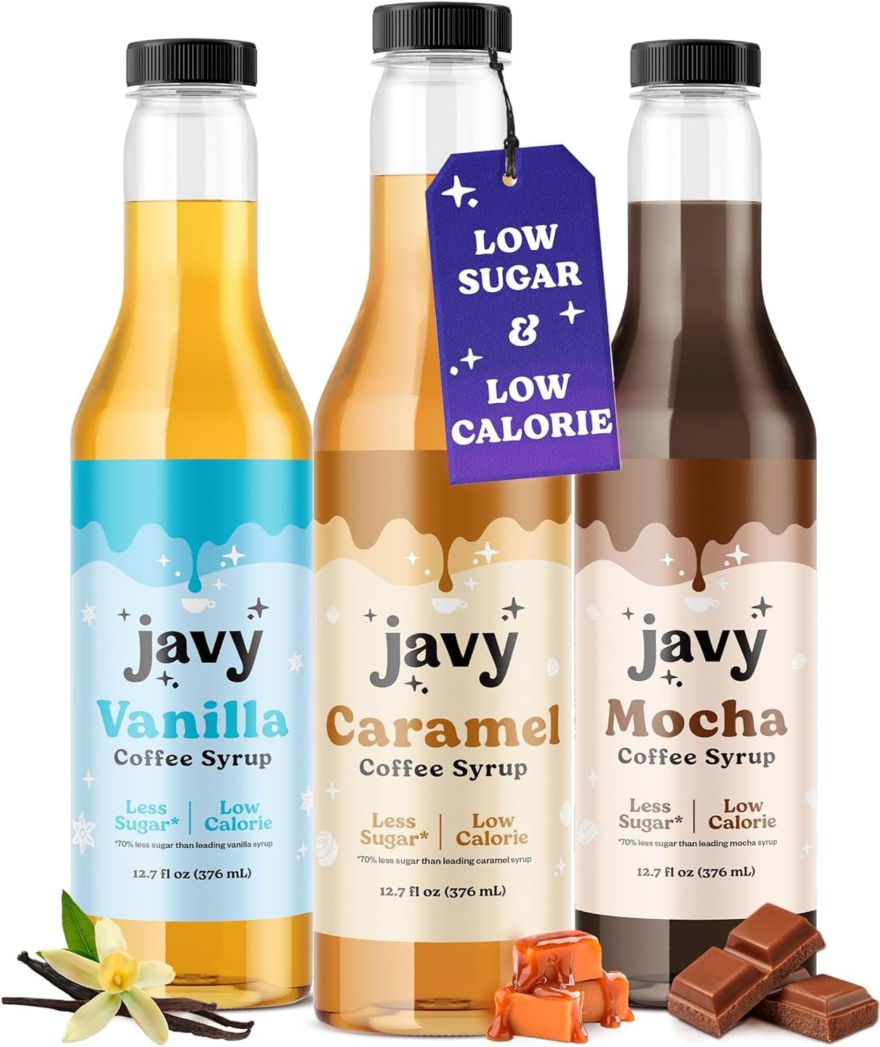 Amazon.com: Javy Premium Coffee Syrup, Low Sugar - Low Calorie, Coffee ...