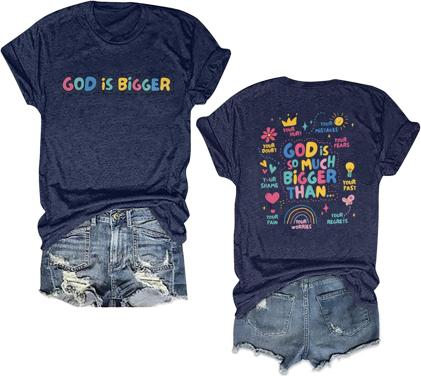 Amazon.com: JINTING Camisetas cristianas para mujer, camisetas de fe ...