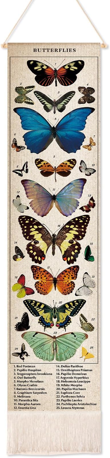 Amazon.com: Geetery Vintage Butterfly Vertical Tapestry Wall Hanging ...