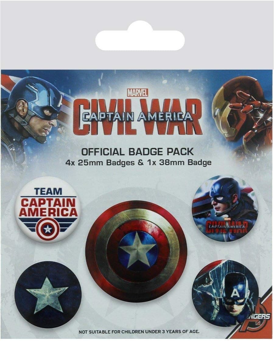 Amazon.com: Captain America Civil War Button Badge Set : Office Products